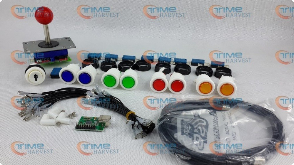 Arcade parts Bundles kit With Joystick and push button microswitches 1 player USB adapter To ...