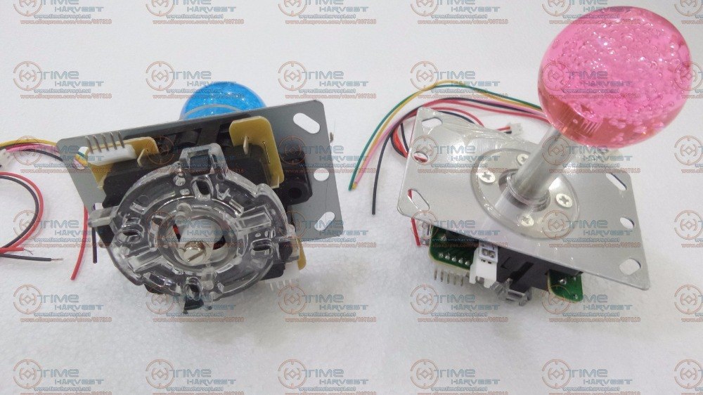 4 pcs LED Arcade Joystick with 45mm Crystal Babble ball top 5 colors ...