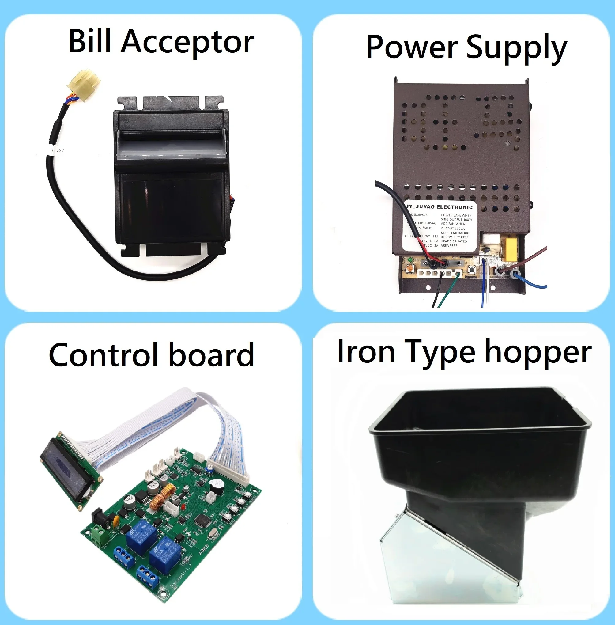 LCD Display Coin Changer Kit with JY-146 Control Board Bill Acceptor ...